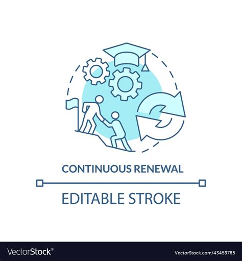 Continuous Renewal Turquoise Concept Icon Vector Image