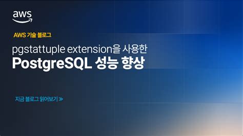 Pgstattuple Extension을 사용한 Postgresql 성능 향상 Aws 기술 블로그