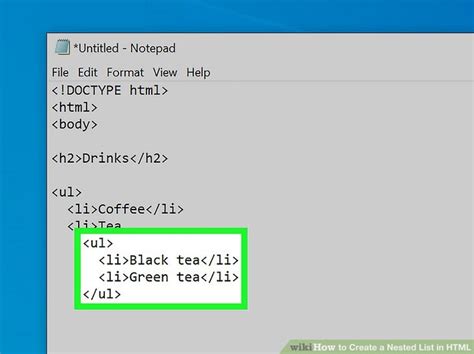 How To Create A Nested List In HTML 7 Steps With Pictures
