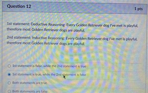 Solved Question 9 1 Pts 1st Statement Rejecting The Null