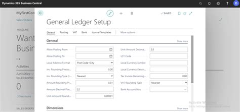 Important Create General Ledger Setup In D365 Bc