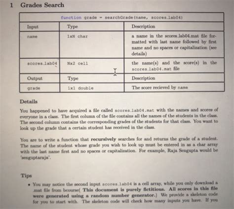 please help with this simple matlab function 1 grades search function