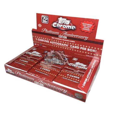 2021 Topps Chrome Platinum Anniversary Baseball Hobby 24 Pack Lot With