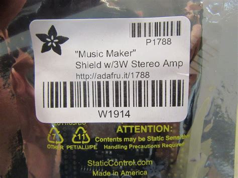 Adafruit 1788 Music Maker Mp3 Arduino Audio Shield W 3w Stereo Amp [4 L 22] Ebay