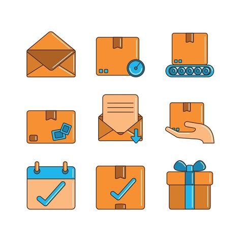 Delivery Cargo Shipping Distribution Logistic Icons Set Line And Fill