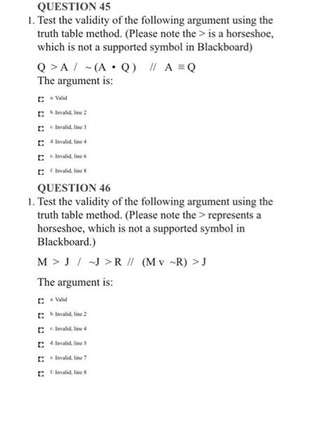 solved test the validity of the following argument using the