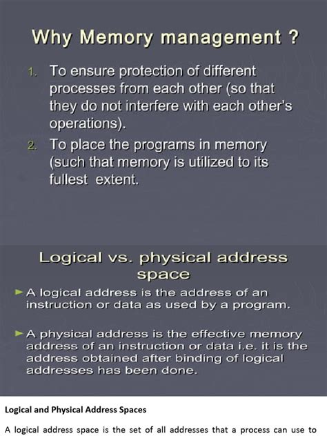 Memory Management In Os 1 Download Free Pdf Computer Memory Computer Engineering