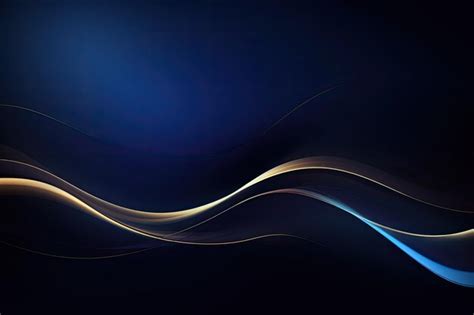 Premium Photo Banner Web Template Abstract Blue And Golden Curved