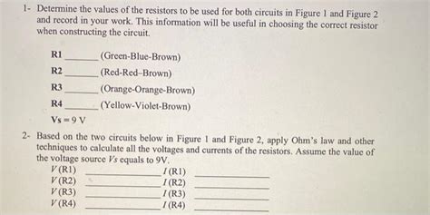 Solved Determine The Values Of The Resistors To Be Used Chegg Com