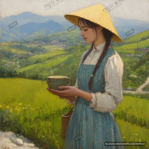Ai创作图采茶女装饰画 采茶的少女 油画少女 采茶女小品 摘果实的陶瓷少女 采茶装饰画 割稻少女 渔农少女 采茶姑娘背篓少女 采茶少女 拿草帽的少女 锦绣田园农家女孩 农家女孩素材 采茶的姑娘