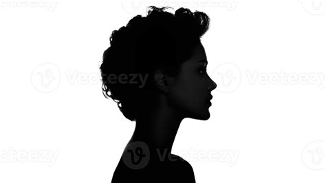 Curly Haired Womans Elegant Silhouette 56680109 Png