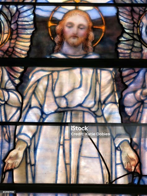 Transfigured Jesus Stained Glass Window St Pauls Church Virginia Stock