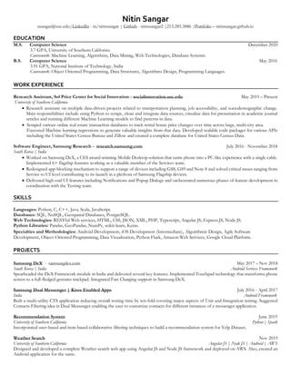 Nitin Sangar Resume PDF