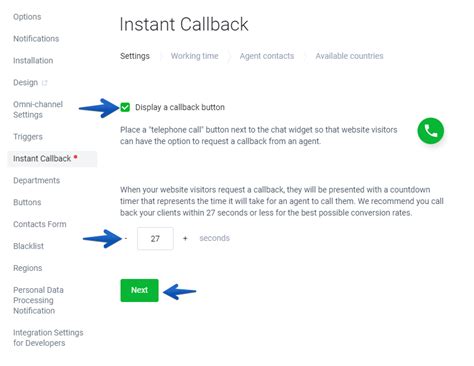 How To Add Credits Activate And Configure The Callback Feature