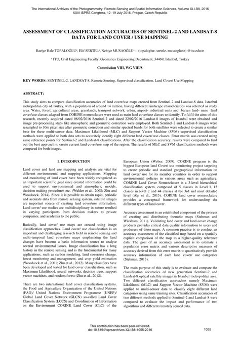 Pdf Assessment Of Classification Accuracies Of Sentinel 2 And Landsat