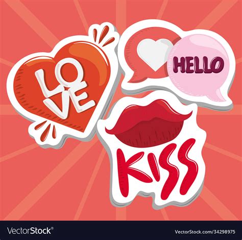 Cute Sticker Design Love
