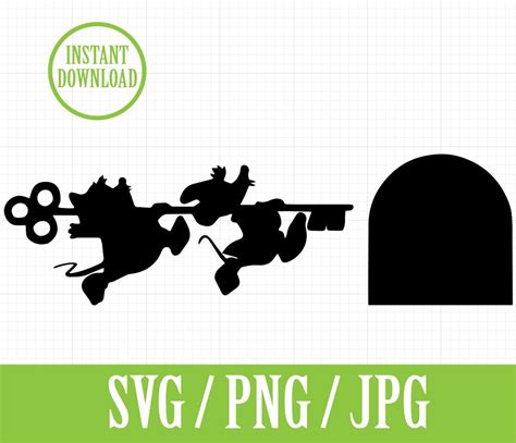 Cinderella Jaq And Gus Keyhole SVG PNG Instant Zip File Download Etsy