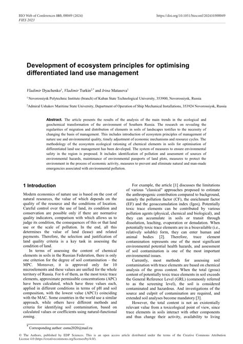 Pdf Development Of Ecosystem Principles For Optimising Differentiated Land Use Management