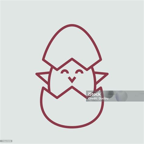 Ikon Garis Ayam Dalam Telur Ilustrasi Stok Unduh Gambar Sekarang
