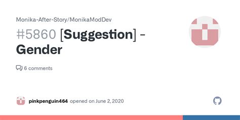 Suggestion Gender · Issue 5860 · Monika After Storymonikamoddev