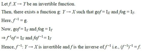 let f x → y be an invertible function show that the inverse of f −1