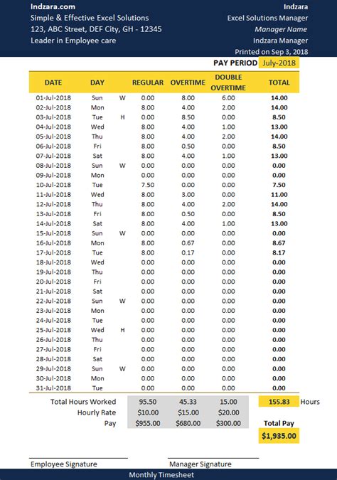 Hour Calculator Excel Template PDF Template