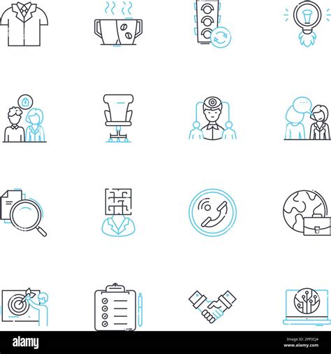 Business Model Linear Icons Set Innovation Strategy Sustainability