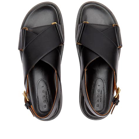 Marni Fussbett Crossed Sandal Black End