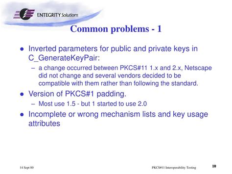 PPT PKCS Interoperability Conformance Testing PowerPoint Presentation ID