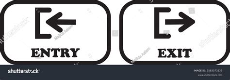Enter Exit Icon Set Entry Out Stock Vector Royalty Free 2583073329
