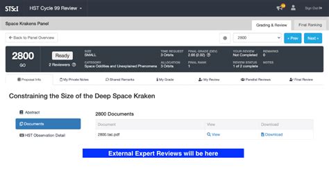 navigating and viewing panel proposals jwst user documentation