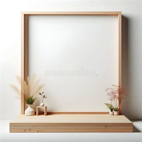 An Empty Canvas With A Wooden Podium Stock Illustration Illustration