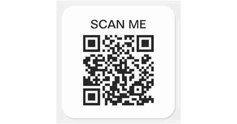 Scan Me Qr Code Scannable Square Sticker Zazzle