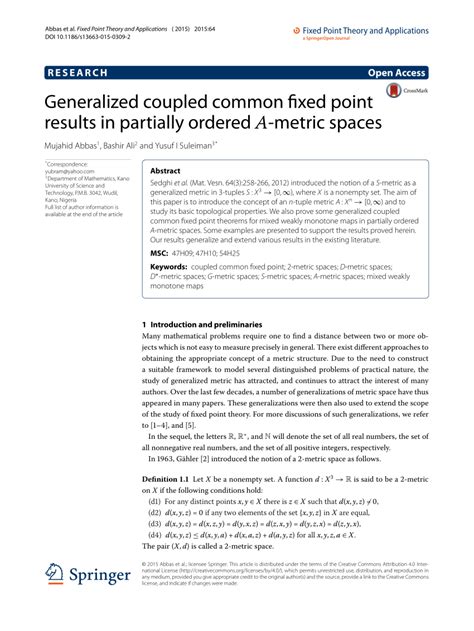 Pdf Generalized Coupled Common Fixed Point Results In Partially