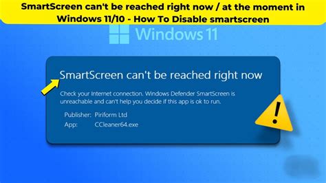 Smartscreen Cant Be Reached Right Now At The Moment In Windows 1110