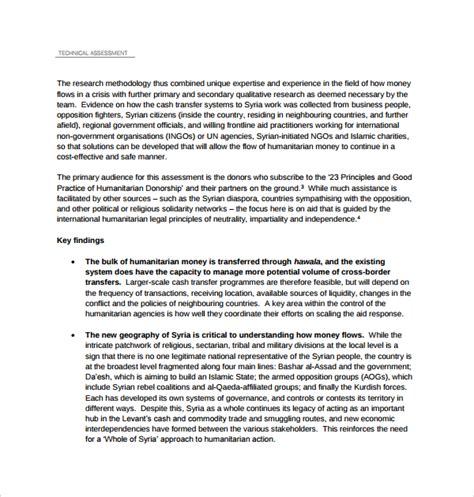 Free 9 Sample Technical Assessment Templates In Pdf Ms Word