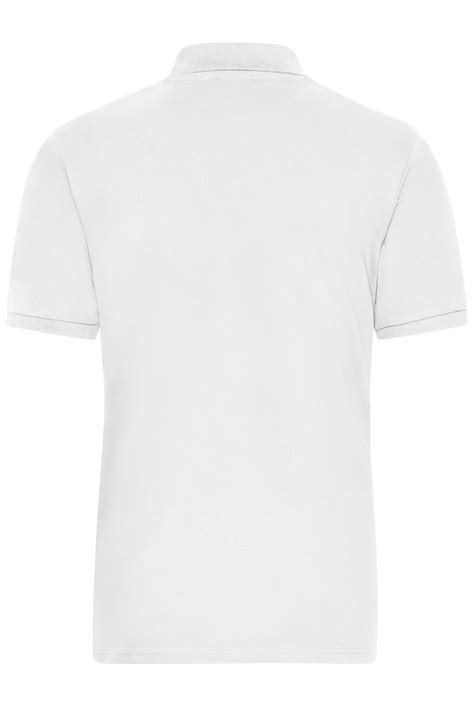 Herren Men S BIO Stretch Polo Work SOLID White Daiber