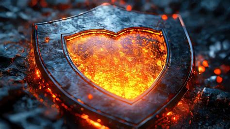 A Glowing Digital Shield On A Cybernetic Surface Symbolizing