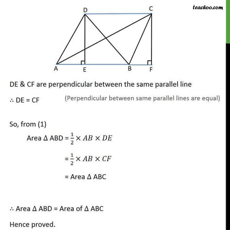 Theorem 92 Class 9 Two Triangles On Same Base Between Parallels
