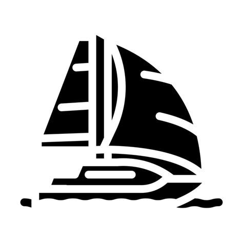 Yate Transporte Mar Timo Glifo Icono Vector Ilustraci N Vector