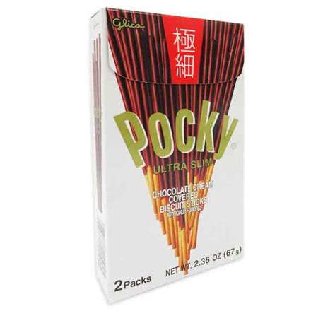 Glico Pocky Chocolate Ultra Slim 236 Oz Box Of 10