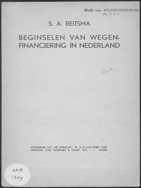 Beginselen Van Wegenfinanciering In Nederland Pdf
