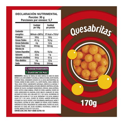 Sabritas Quesabritas Bolitas Sabor Queso Y Chile 160 G H E B México