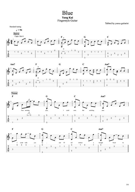 Blue Yung Kai Lyrics Pdf Yunus Guitarist