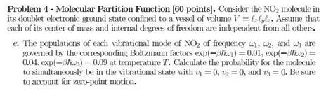 Solved Problem Molecular Partition Function Points Chegg