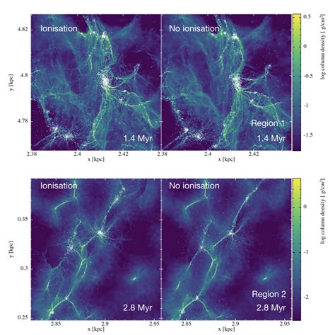column density plots are shown for the set 2 resimulations of region 1