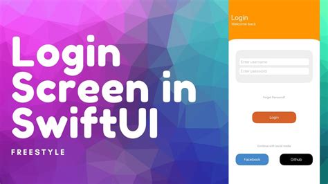 Login Screen In Swiftui Freestyle Youtube