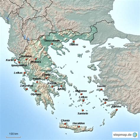 StepMap Griechenland Landkarte für Griechenland