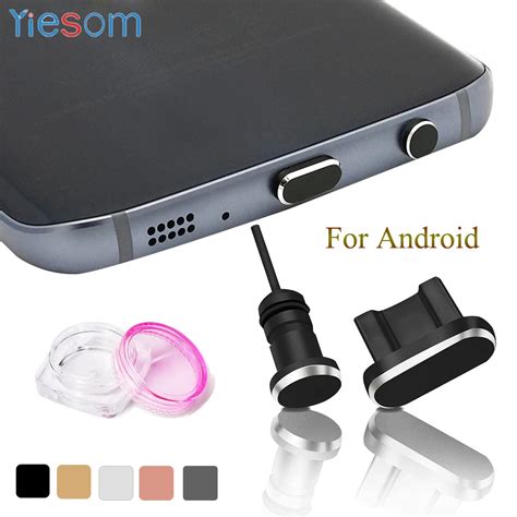 Yiesom In Micro Usb Charging Port And Earphone Jack Mobile Phone Plug Dust Set For Samsugn