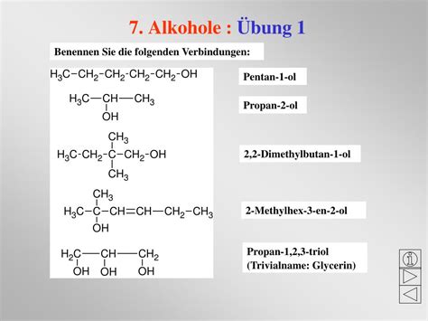 Ppt 7 Alkohole Grundlagen Powerpoint Presentation Free Download